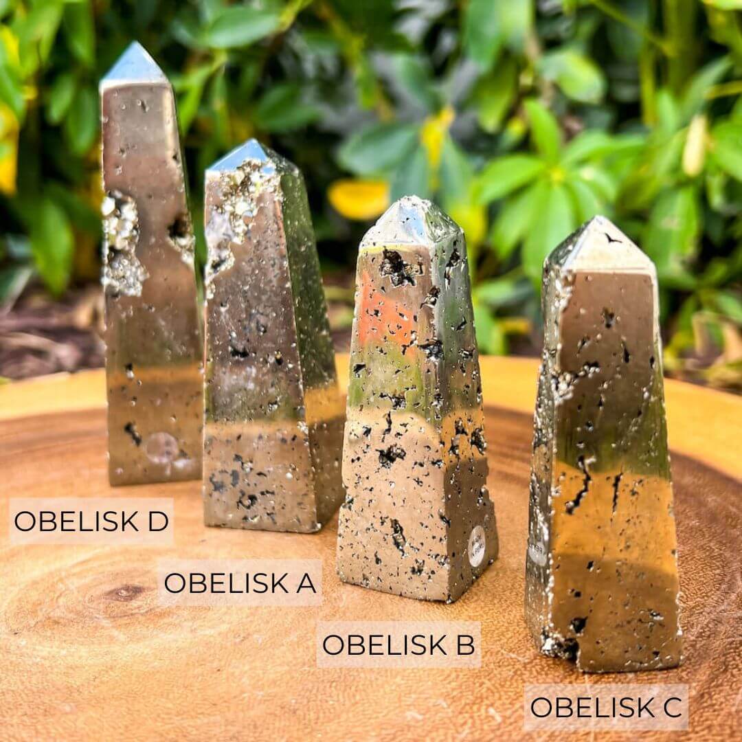 Pyrite Obelisk for Prosperity – Natural Crystal Tower | Magic Crystals