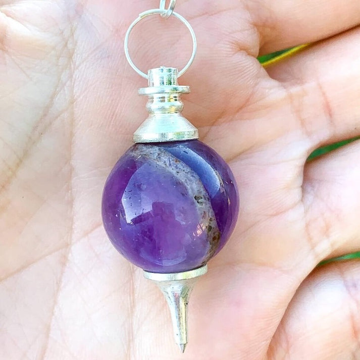 Natural Gemstone Sphere Pendulum - Crystal for Dowsing -Magic Crystals