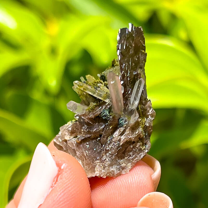 Axinite, Epidote, Quartz Mineral, Epidote on Matrix, Magic Crystals