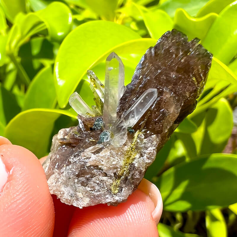 Axinite, Epidote, Quartz Mineral, Epidote on Matrix, Magic Crystals