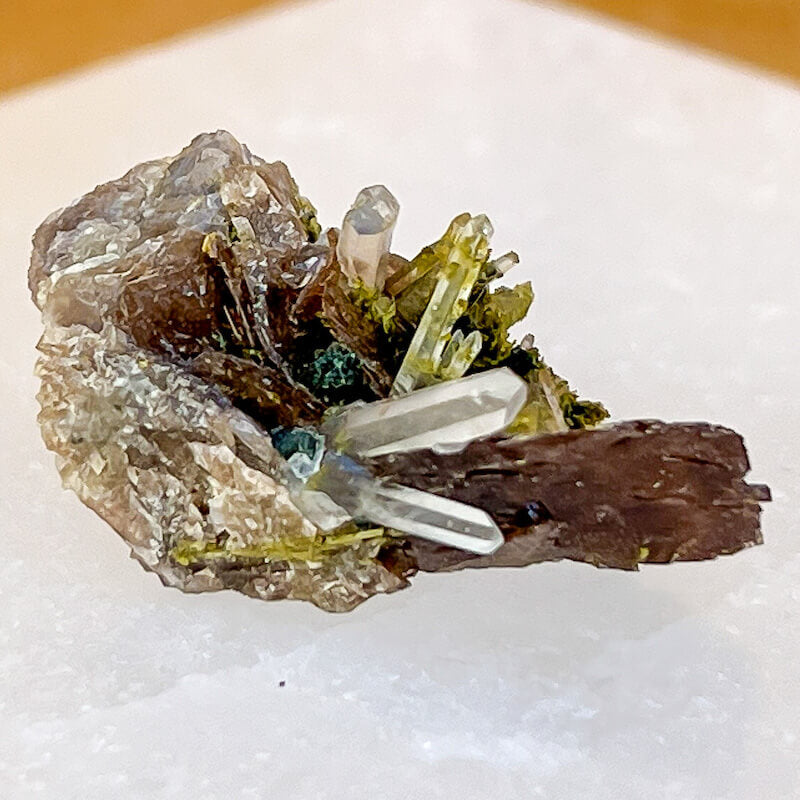 Axinite, Epidote, Quartz Mineral, Epidote on Matrix, Magic Crystals