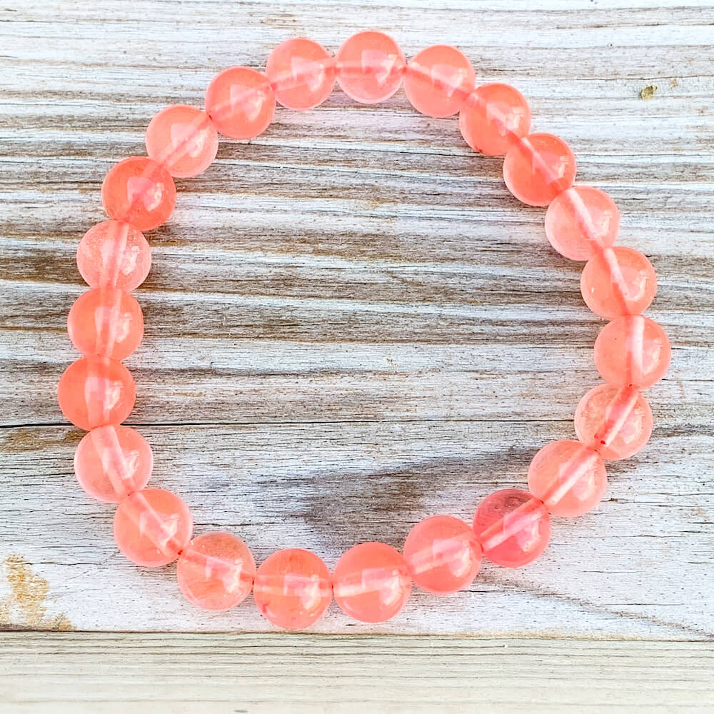 Cherry Quartz Stone Bracelet - Cherry Quartz Jewelry - Magic Crystals