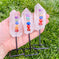 Clear Quartz Point with 7 Chakras stones on pin stand - Magic Crystals
