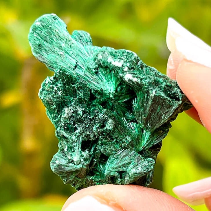Fibrous Malachite Specimen - Unique Green Crystal for Energy Healing ...