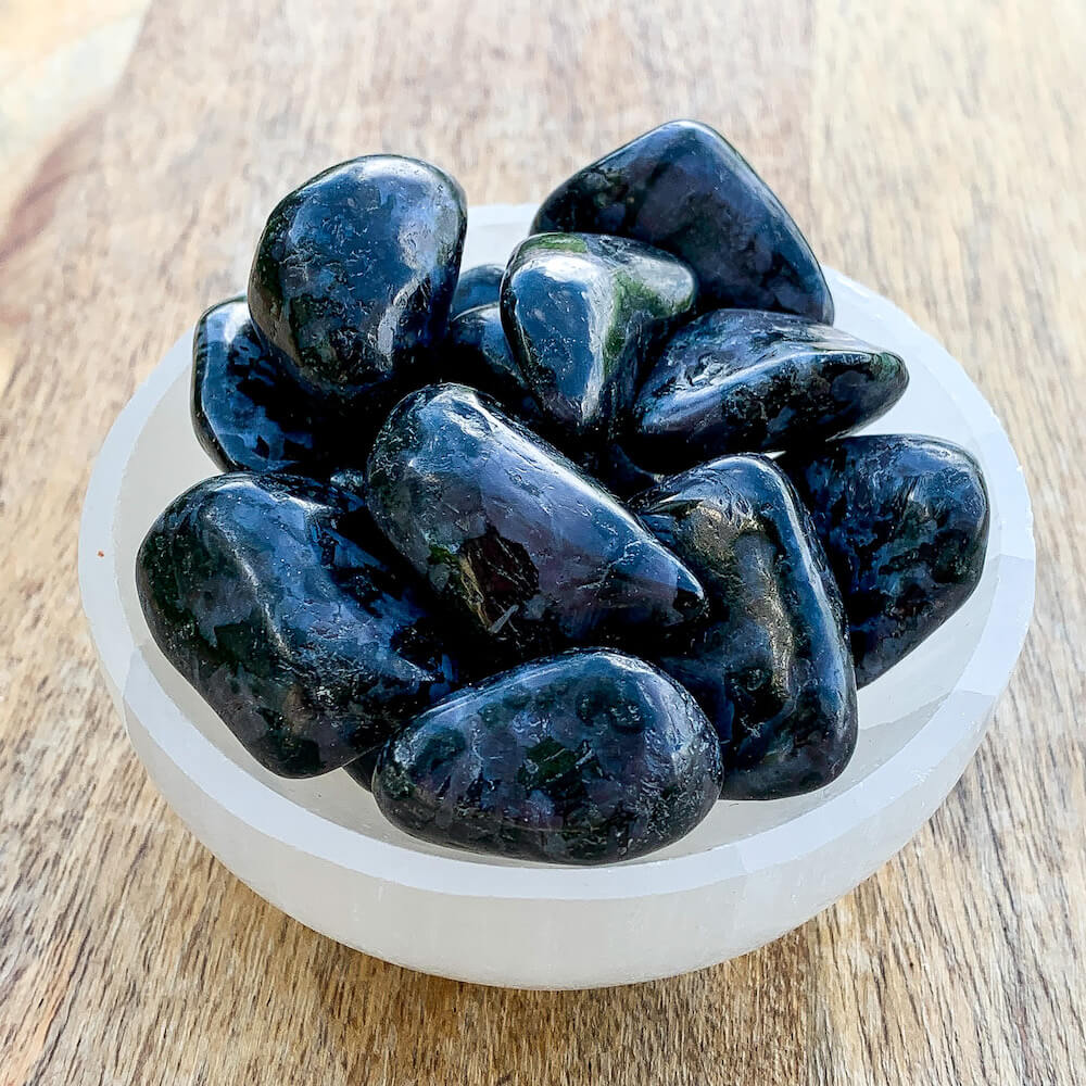 Indigo Gabbro Tumbled Stone - Mystic Merlinite Stone - Magic Crystals