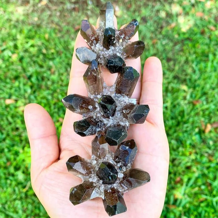 Smokey Quartz Lotus Flower - Smokey quartz cluster - Magic Crystals