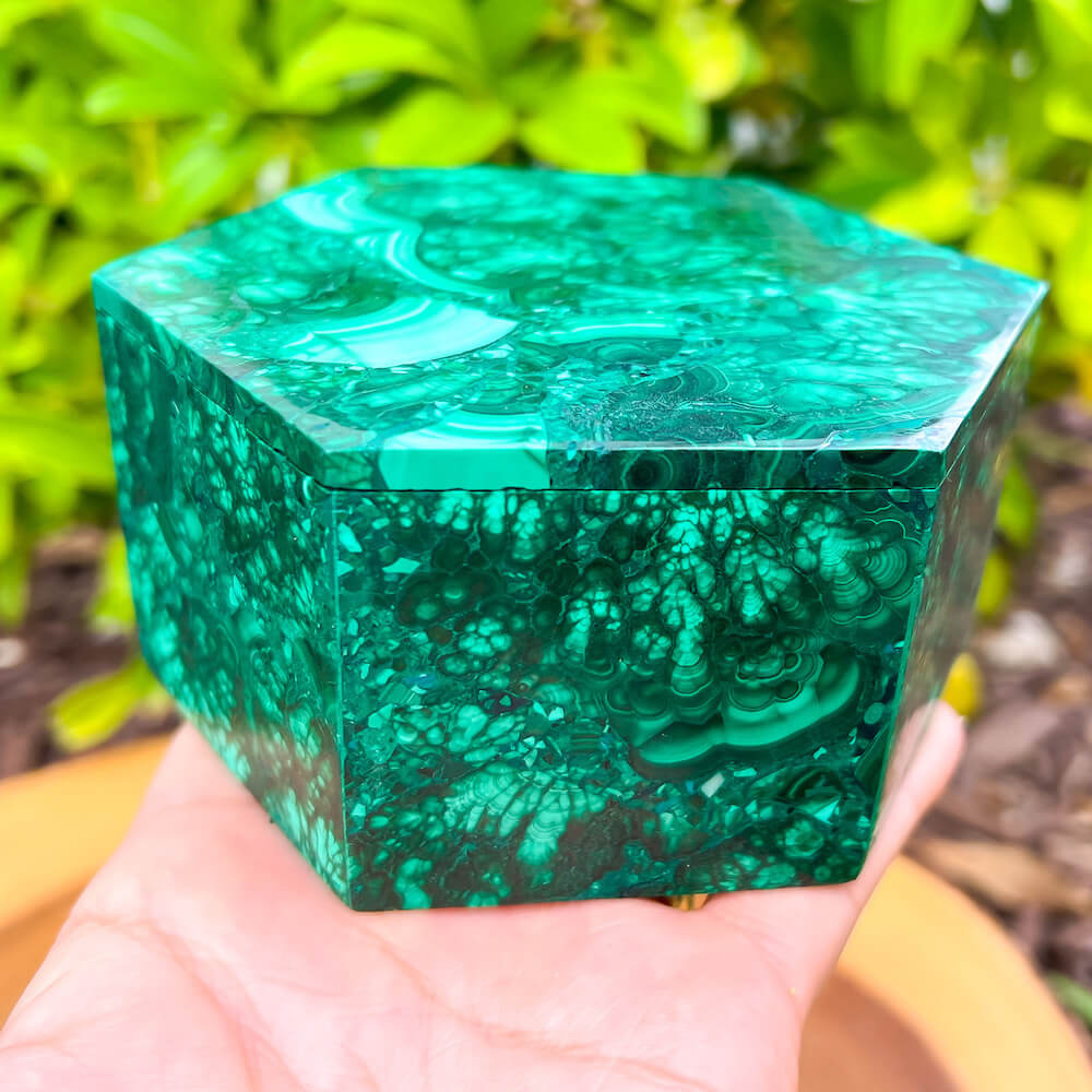 Genuine Malachite Box - Malachite Carved Jewelry Box - Magic Crystals
