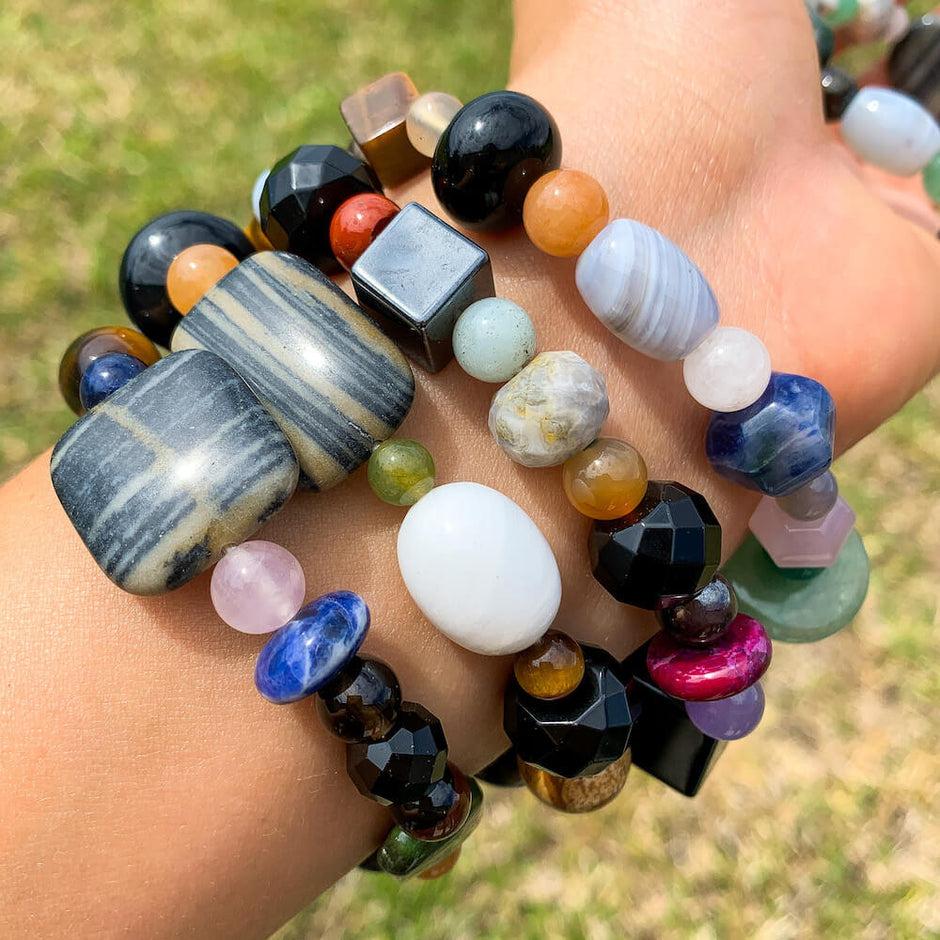 Natural Tumbled Gemstone Bracelets - Crystal Healing - Stone Jewelry ...