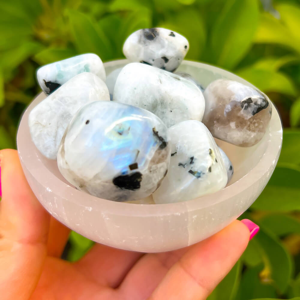 Rainbow Moonstone Tumbled Stone - Moonstone Stone - Magic Crystals
