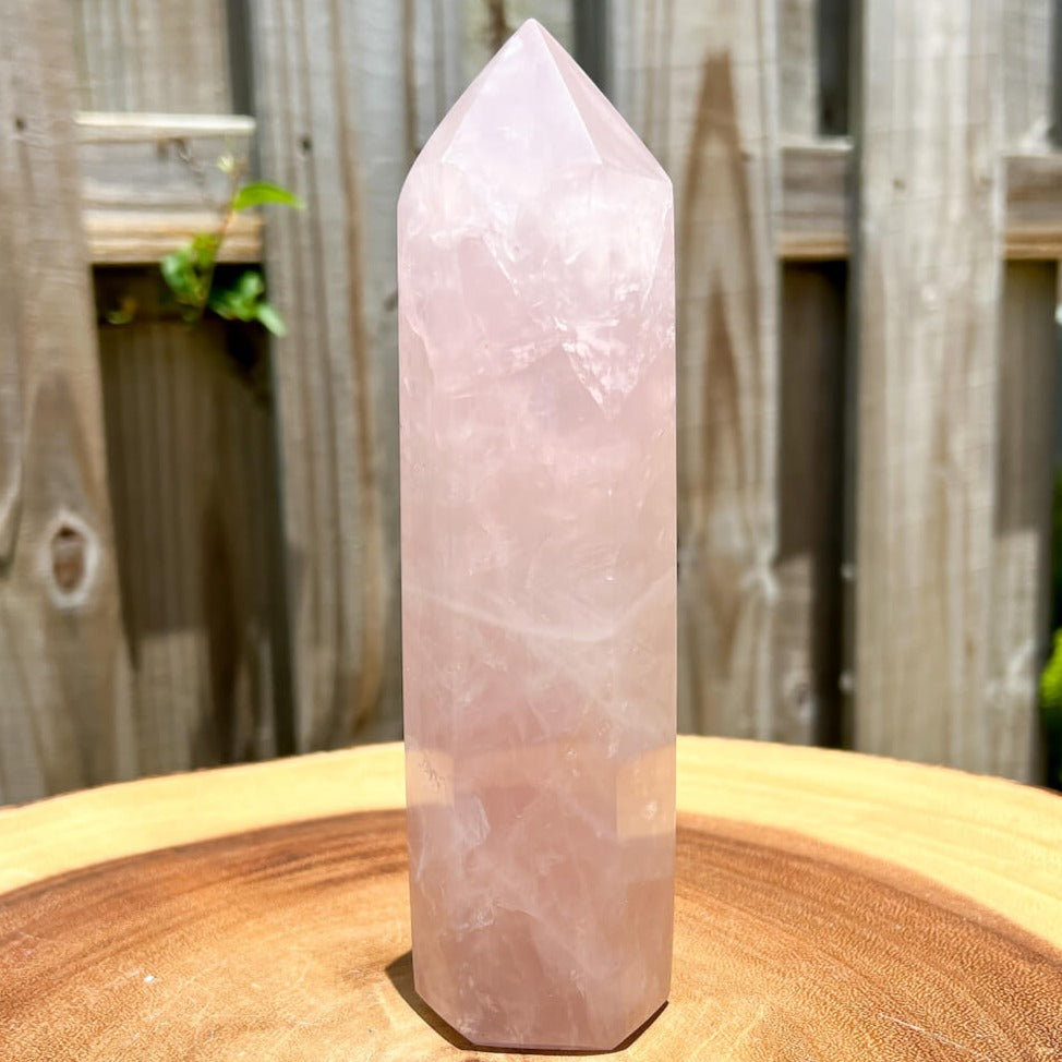 Rose Quartz Obelisk - Rose Quartz Crystal Tower - Magic Crystals
