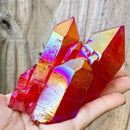 Ruby Aura Quartz Cluster 64 grams, Ruby Red Angel Aura- Magic Crystals