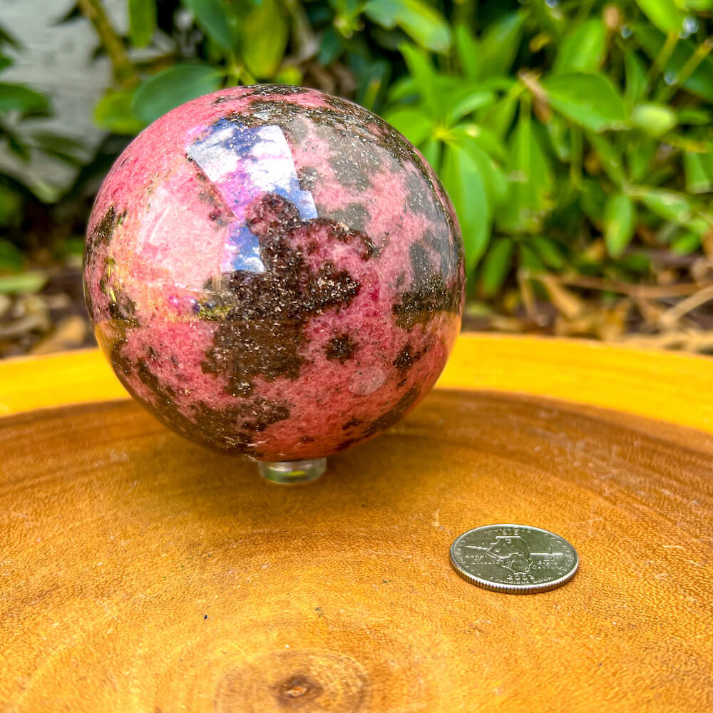 Rhodonite Sphere - Rhodonite Carved Sphere - Magic Crystals