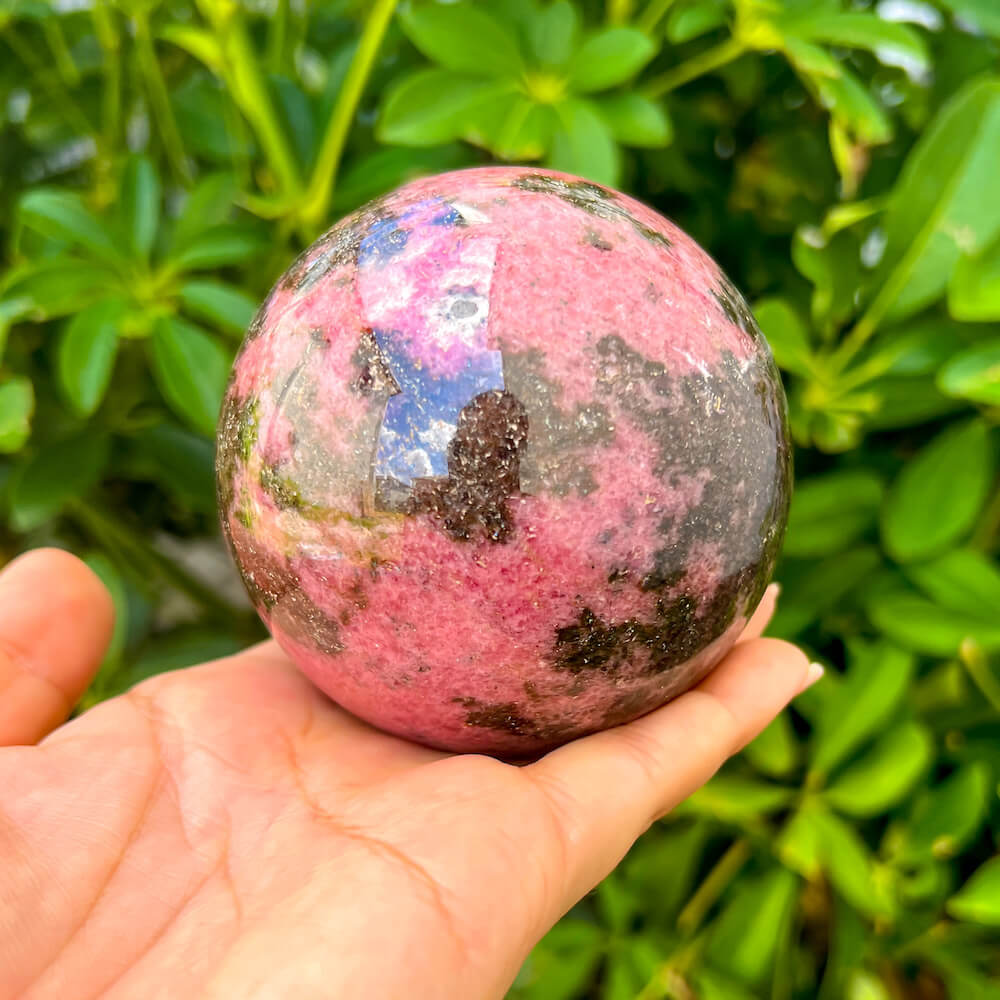 Rhodonite Sphere - Rhodonite Carved Sphere - Magic Crystals