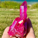 Ruby Aura Quartz Cluster 64 grams, Ruby Red Angel Aura- Magic Crystals