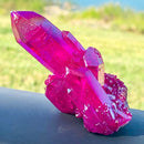 Ruby Aura Quartz Cluster 64 grams, Ruby Red Angel Aura- Magic Crystals