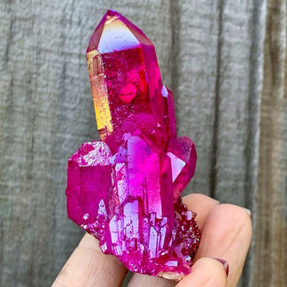 Ruby Aura Quartz Cluster 64 grams, Ruby Red Angel Aura- Magic Crystals