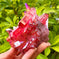 Ruby Aura Quartz Cluster 64 grams, Ruby Red Angel Aura- Magic Crystals