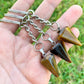 Tiger Eye Natural Stone Keychain - Crystal Keychain - Magic Crystals