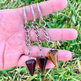 Tiger Eye Natural Stone Keychain - Crystal Keychain - Magic Crystals