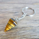 Tiger Eye Natural Stone Keychain - Crystal Keychain - Magic Crystals