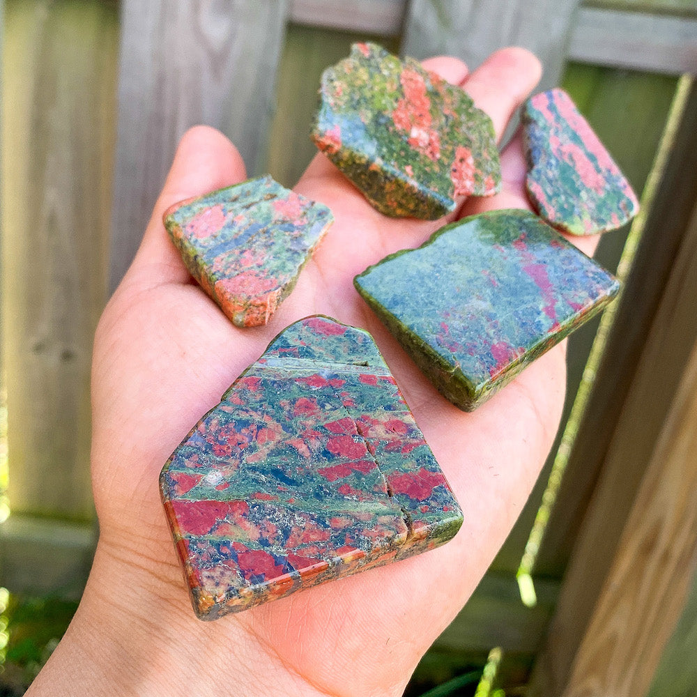 Unakite Free Form Gemstone - Unakite Slab - Magic Crystals