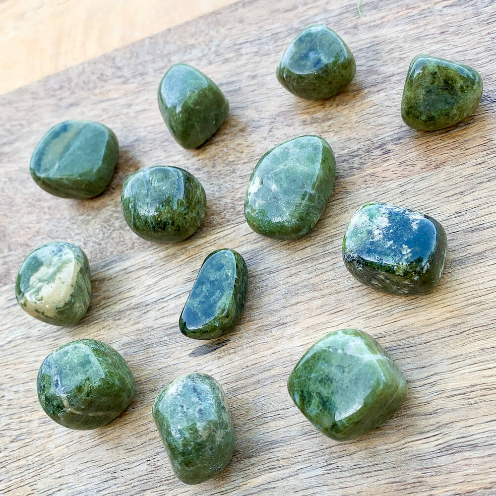 Vesuvianite Stone, Vesuvianite Idocrase Polished Stone- Magic Crystals