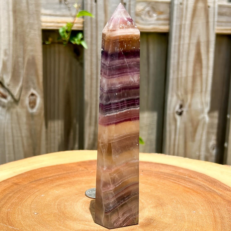 Natural Watermelon Fluorite Obelisk - Fluorite Towers - Magic Crystals