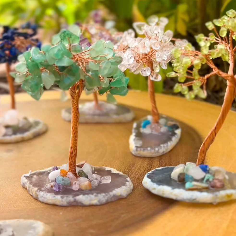 Wire Wrapped Crystal Tree Agate Base - Stone Tree - Magic Crystals