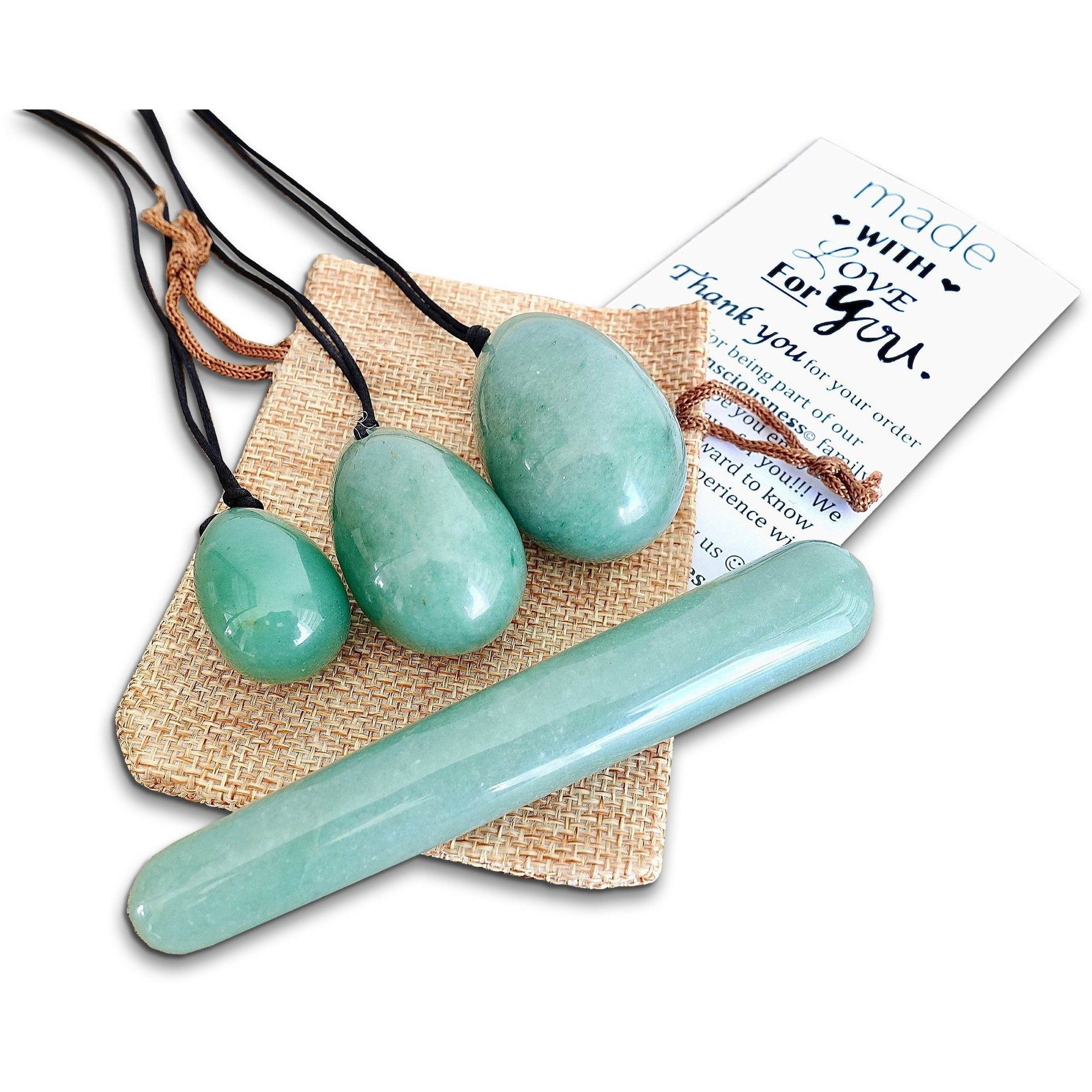 Green Aventurine Yoni Egg Set + Massage Wand | MAGIC CRYSTALS – Magic ...